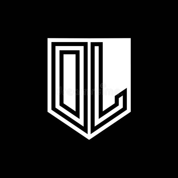 DL Logo Monogram Shield Geometric Black Line Inside White Shield Color ...