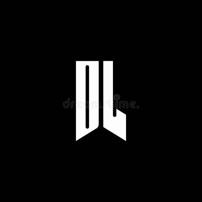 DL Logo Monogram with Emblem Style Isolated on Black Background Stock ...