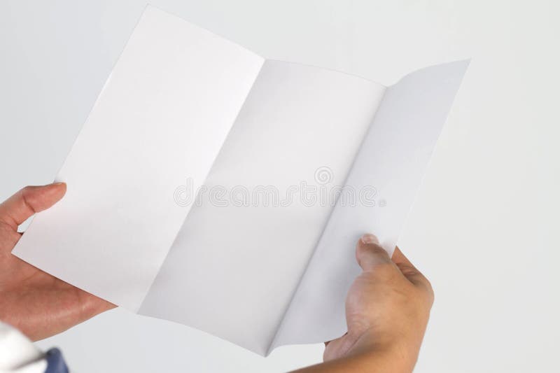 DL Tri-Fold Brochure with Hand Stock Photo - Image of graphic ...