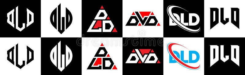 DLD Letter Logo Design in Six Style. DLD Polygon, Circle, Triangle ...