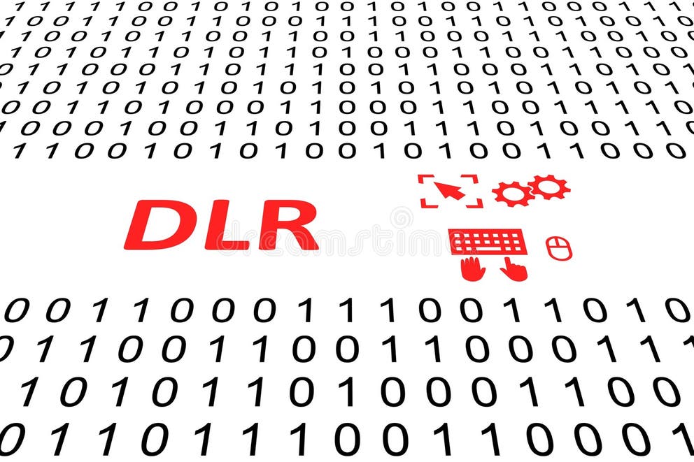 DLR concept binary code 3d stock illustration. Illustration of ...