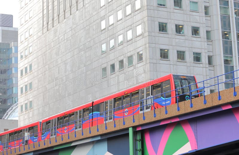 DLR train London UK editorial stock photo. Image of overground - 156072408
