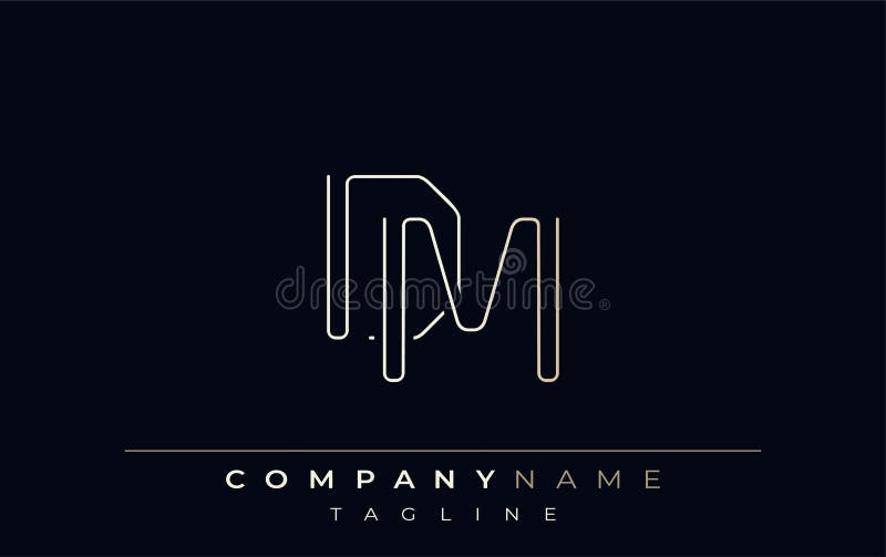 DM Abstract Line Style Logo Stock Illustration - Illustration of trendy ...