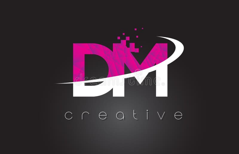 DM D M Creative Letters Design with White Pink Colors Stock Vector ...