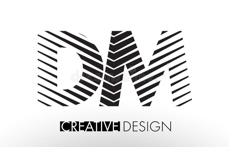 DM D M Lines Letter Design with Creative Elegant Zebra Stock Vector ...