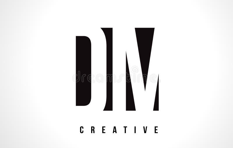 DM D M White Letter Logo Design Com Quadrado Preto Ilustração do Vetor ...