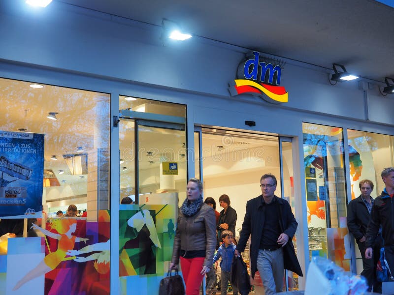 DM drugstore editorial stock image. Image of store, walking - 34886644