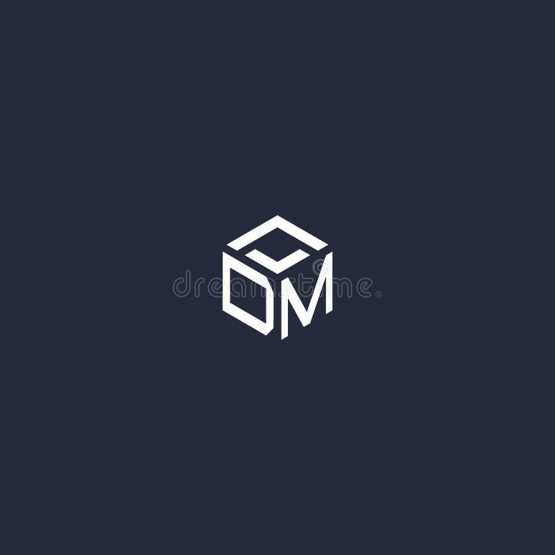 DM Initial Hexagon Logo Design Stock Vector - Illustration of modern ...