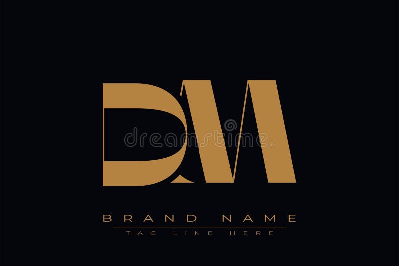 DM Initial Letter Logo Design Stock Vector - Illustration of badge ...