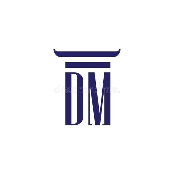 DM Initials Simple Unique Logo Law Vector Stock Vector - Illustration ...