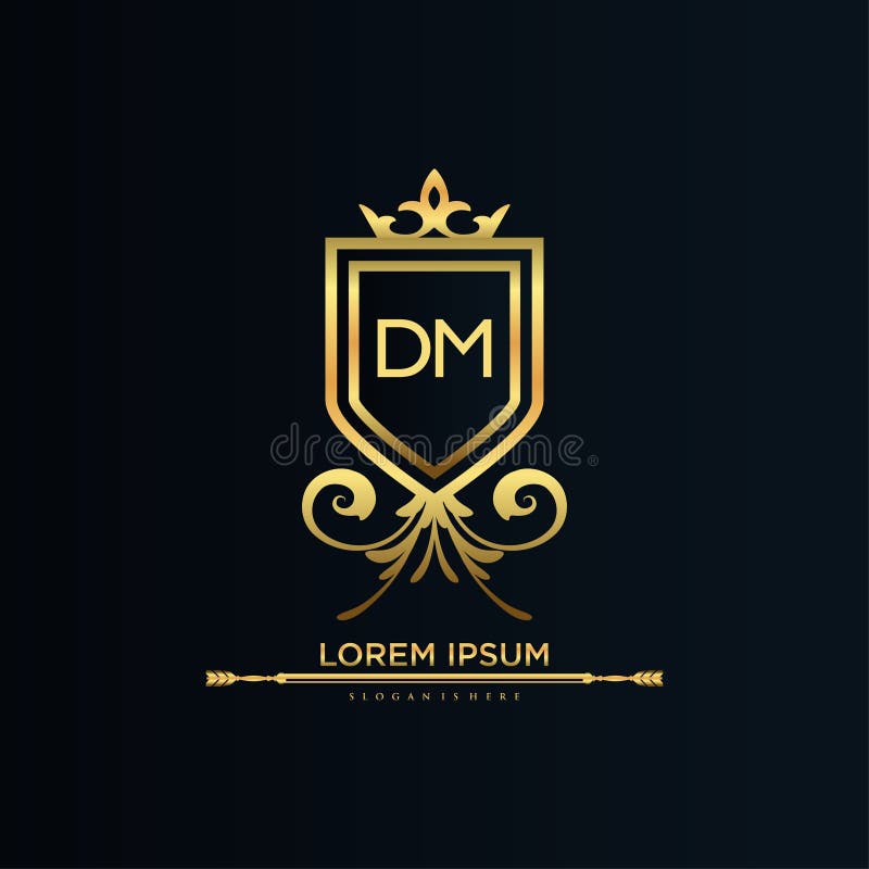DM Letter Initial with Royal Template.elegant with Crown Logo Vector ...