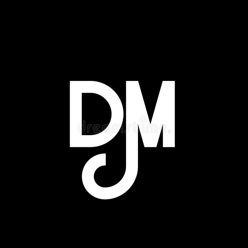 DM Letter Logo Design on Black Background. DM Creative Initials Letter ...