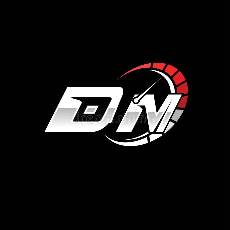DM Logo Letter Speed Meter Racing Style Stock Vector - Illustration of ...