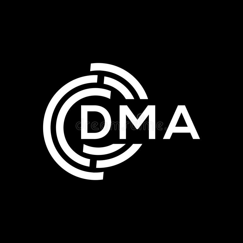 DMA Letter Logo Design on Black Background. DMA Creative Initials ...