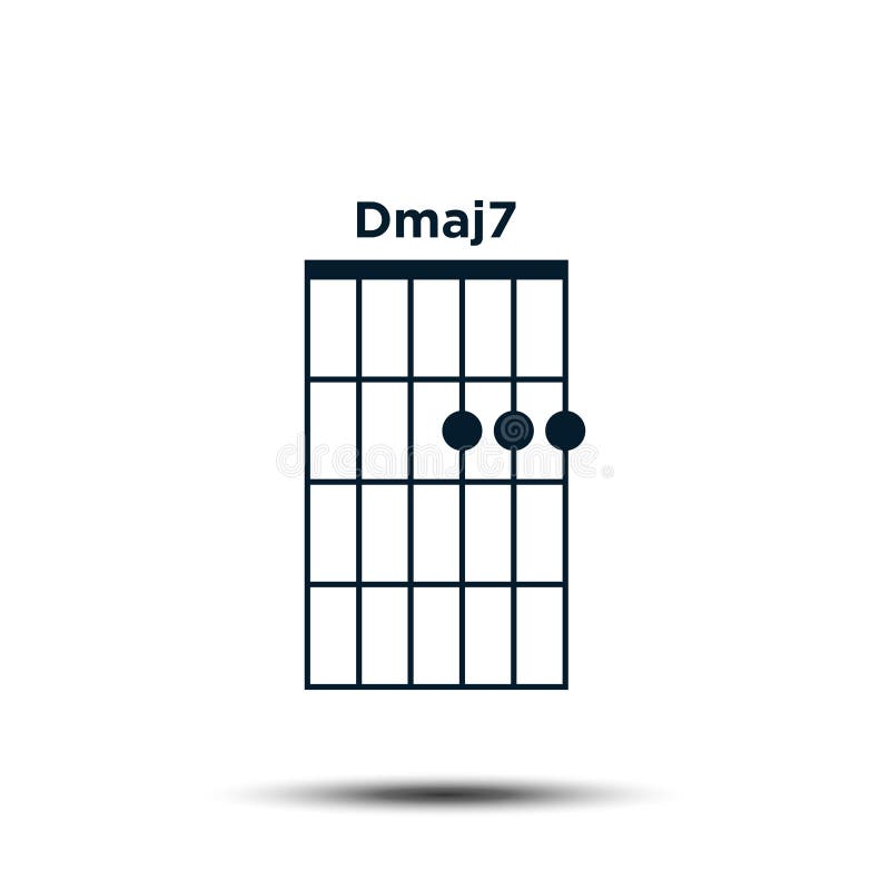 Dmaj7, Basic Guitar Chord Chart Icon Vector Template Stock Vector ...