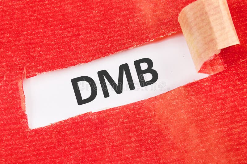 DMB the Inscription Under the Torn Paper on a White Background Stock ...