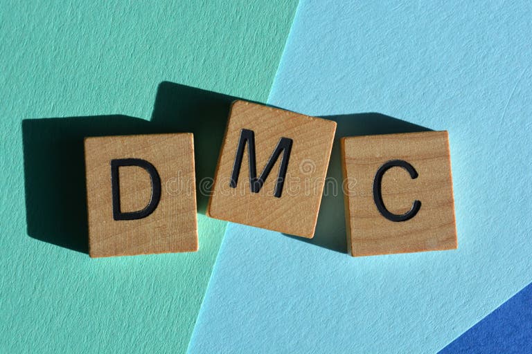 DMC, in 3d Wooden Alphabet Letters Isolated on Colourful Background ...