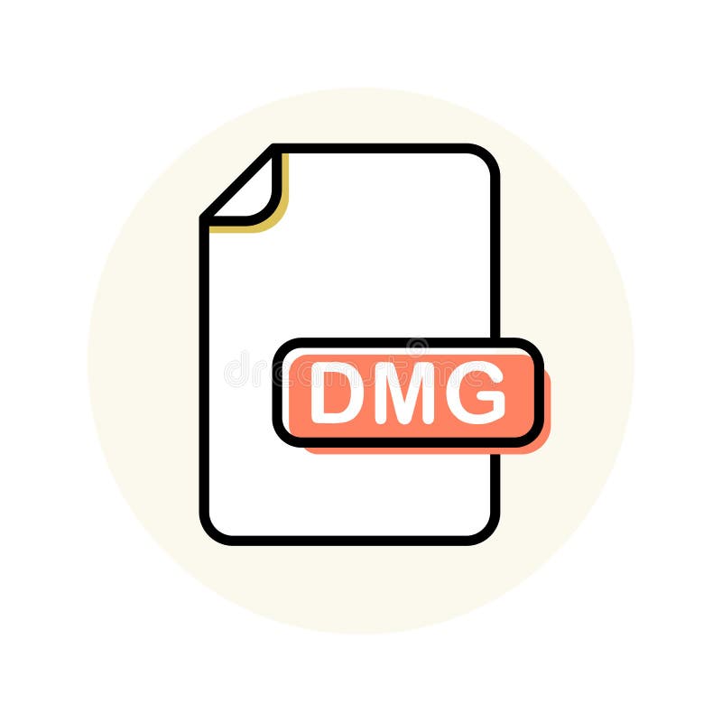 DMG File Format, Extension Color Line Icon Stock Vector - Illustration ...