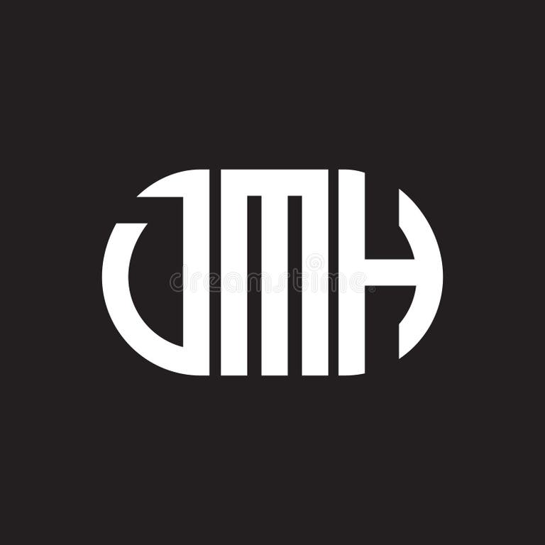DMH Letter Logo Design on Black Background. DMH Creative Initials ...