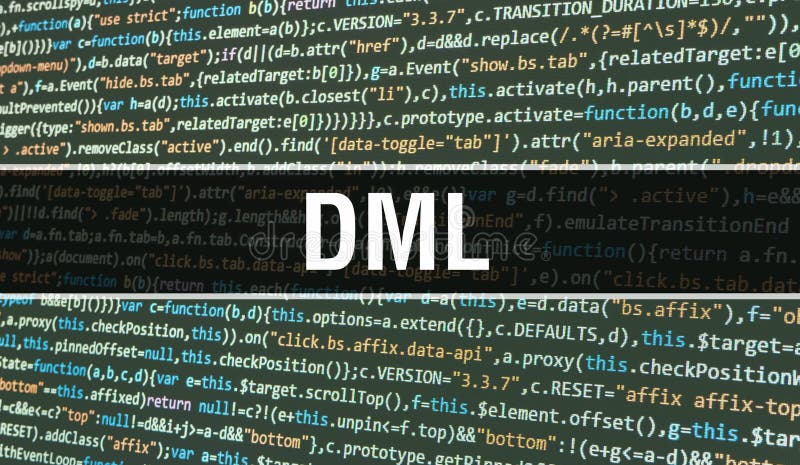 Dml Concept With Random Parts Of Program Code Dml With Programming Code Abstract Technology