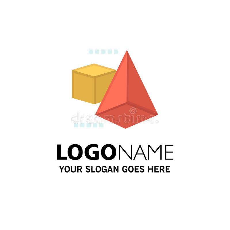 3dModel, 3d, Box, Triangle Business Logo Template. Flat Color Stock ...