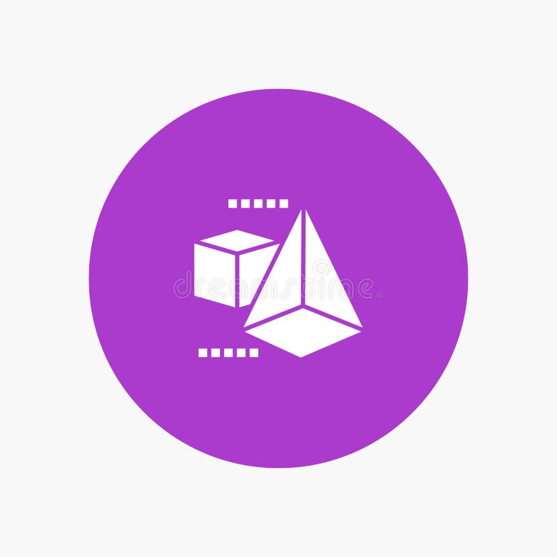 3dModel, 3d, Box, Triangle White Glyph Icon Stock Vector - Illustration ...