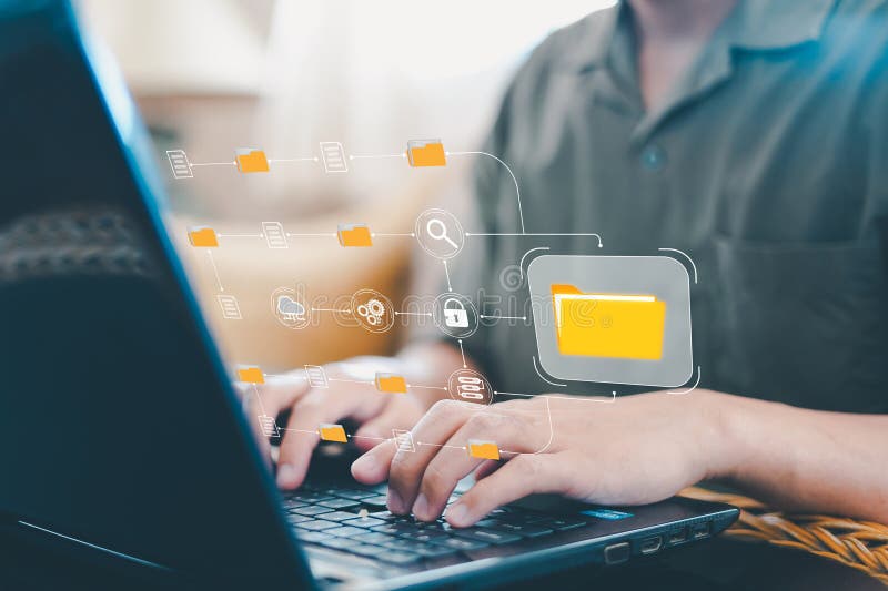 Dms Document Management System Busmin Pointing Folder Icon To Use ...