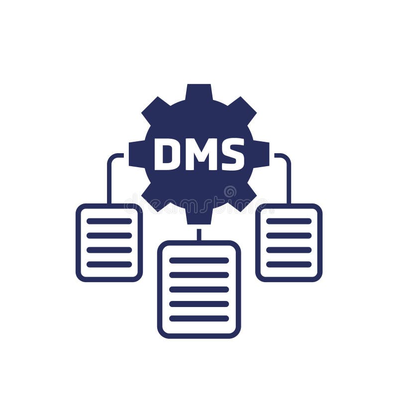 DMS, Document Management System Icon, Line Design Stock Illustration ...