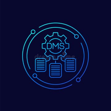 DMS, Document Management System Icon, Line Design Stock Vector ...