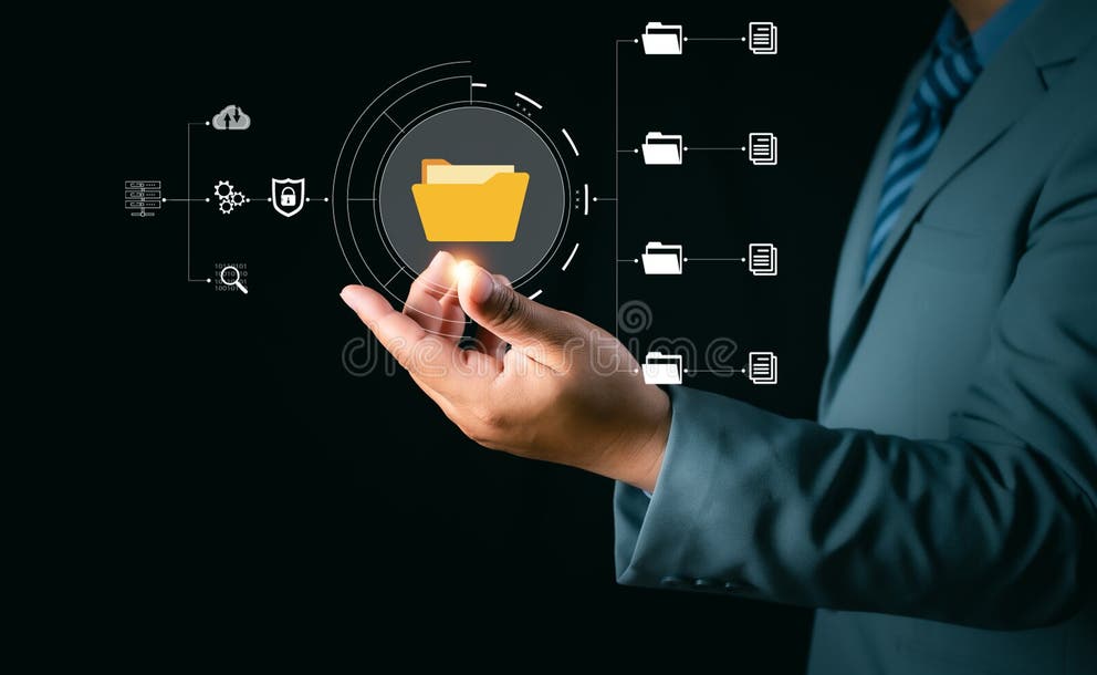 DMS, Document Security Concept. Document Management System, Data Encryption Stock Image - Image ...