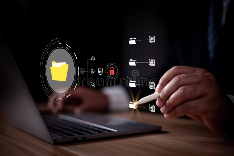 DMS, Document Security Concept. Document Management System, Data Encryption Stock Photo - Image ...