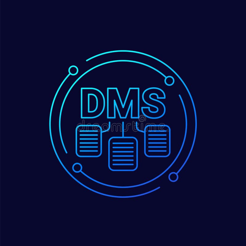 DMS Icon, Document Management System, Linear Stock Illustration ...