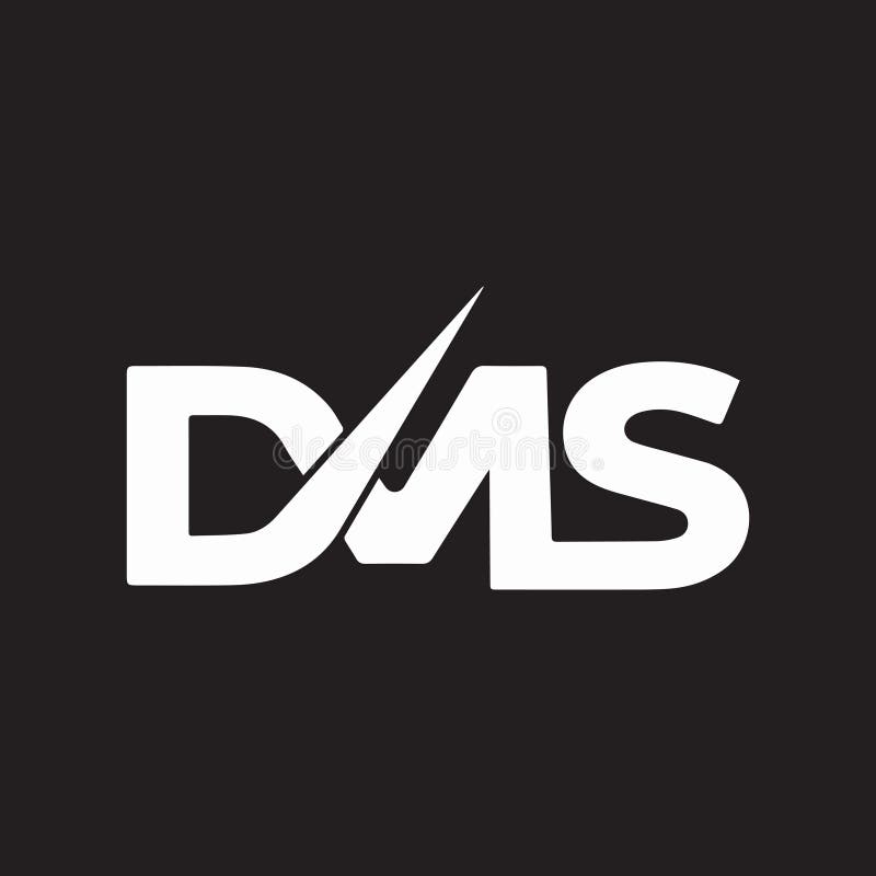 DMS Letter Logo Design on Black Background.DMS Creative Initials Letter ...