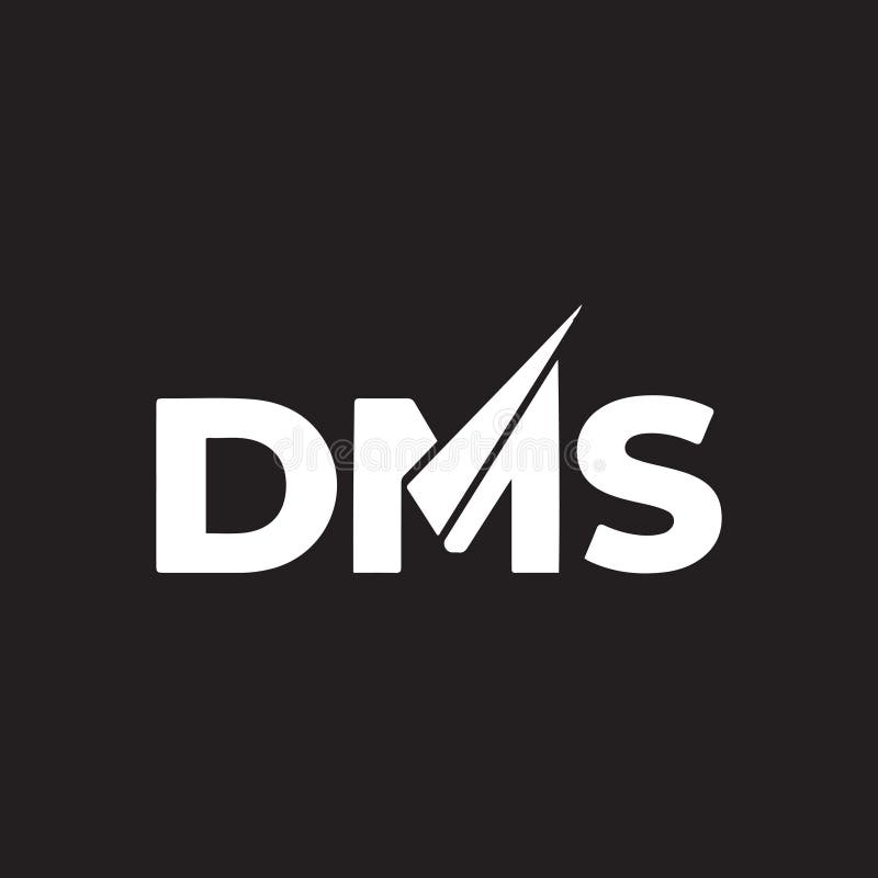 DMS Letter Logo Design on Black Background.DMS Creative Initials Letter ...