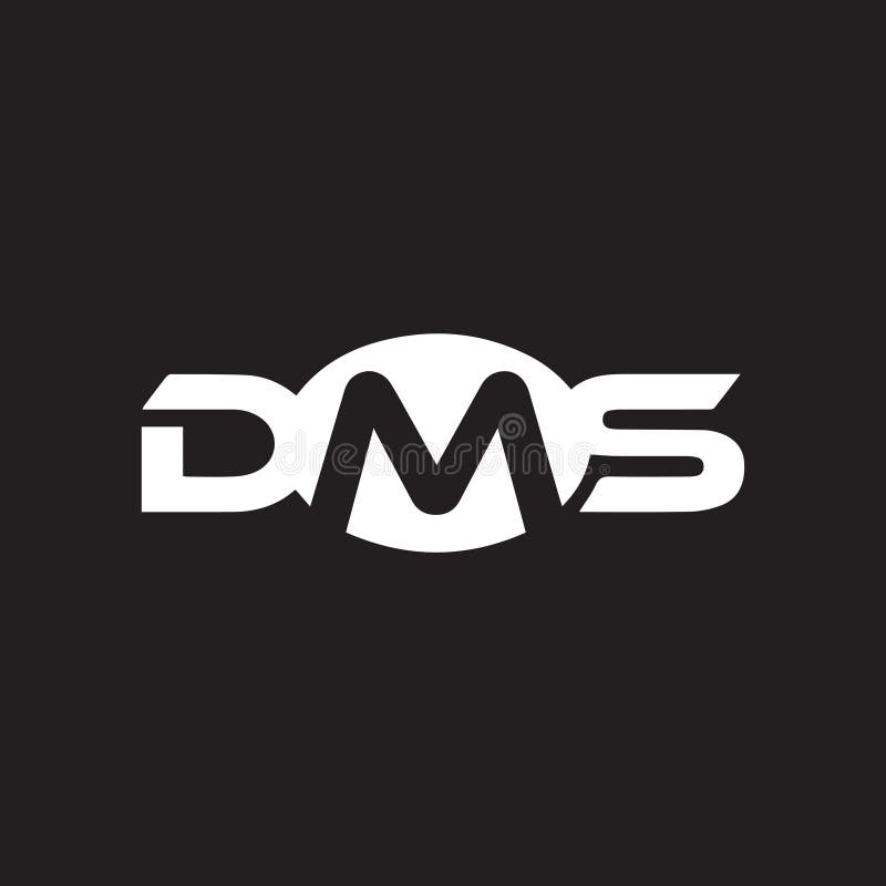 DMS Letter Logo Design on Black Background.DMS Creative Initials Letter ...