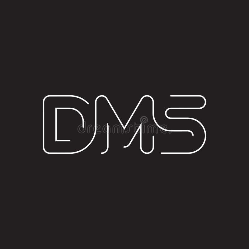 DMS Letter Logo Design on Black Background.DMS Creative Initials Letter ...
