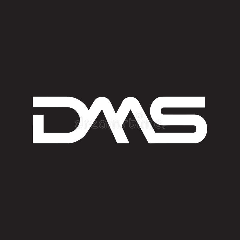 DMS Letter Logo Design on Black Background.DMS Creative Initials Letter ...