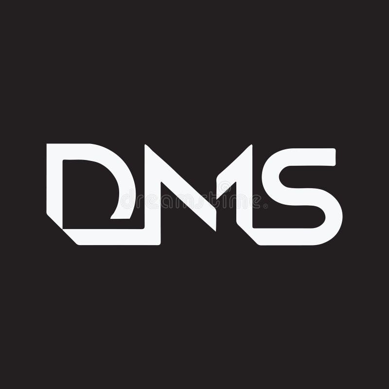 DMS Letter Logo Design on Black Background.DMS Creative Initials Letter ...