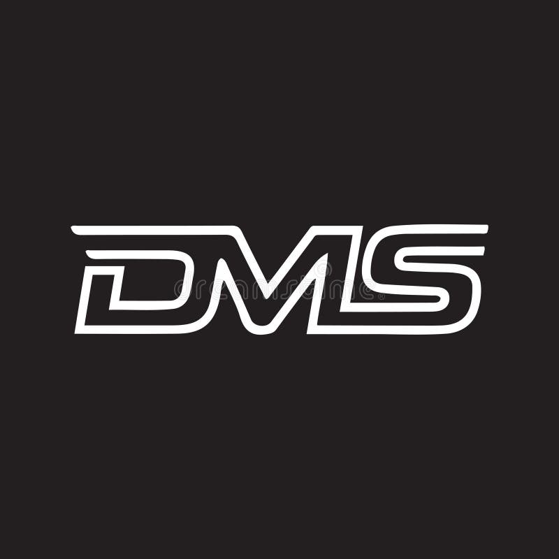 DMS Letter Logo Design on Black Background.DMS Creative Initials Letter ...