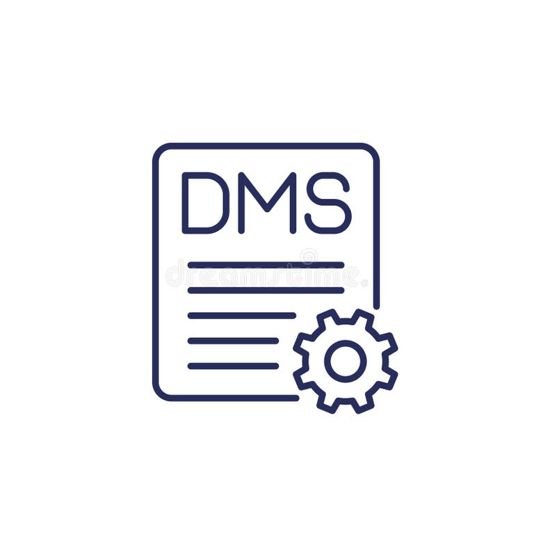 DMS Line Icon, Document Management System Stock Vector - Illustration ...