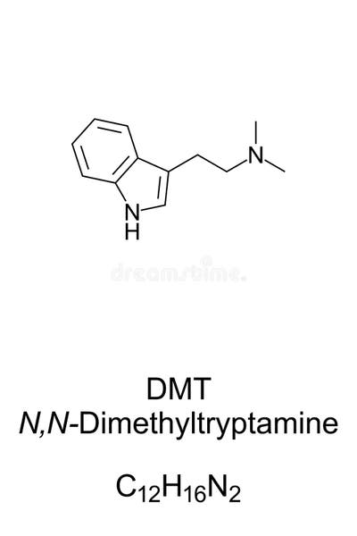 DMT, Dimethyltryptamine, Skeletal Formula and Structure Stock Vector ...
