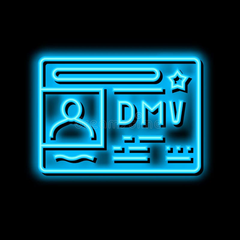 Dmv Driver License Requirements Neon Glow Icon Illustration Stock ...