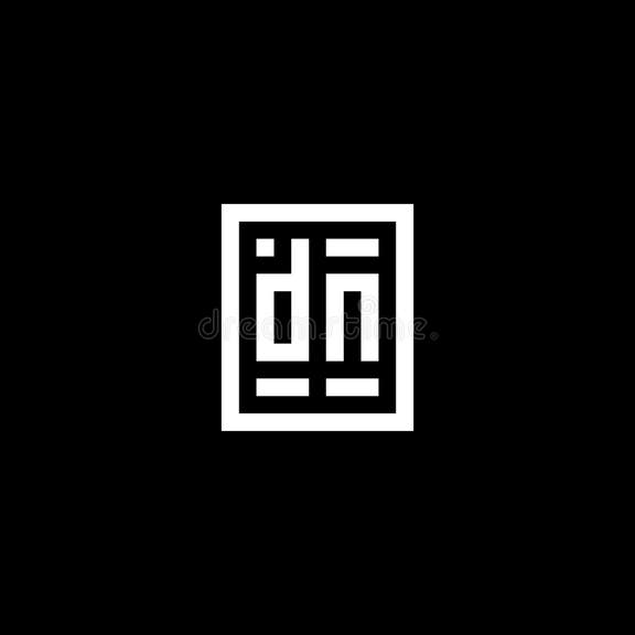 DN Initial Logo with Square Rectangular Shape Style Stock Illustration ...