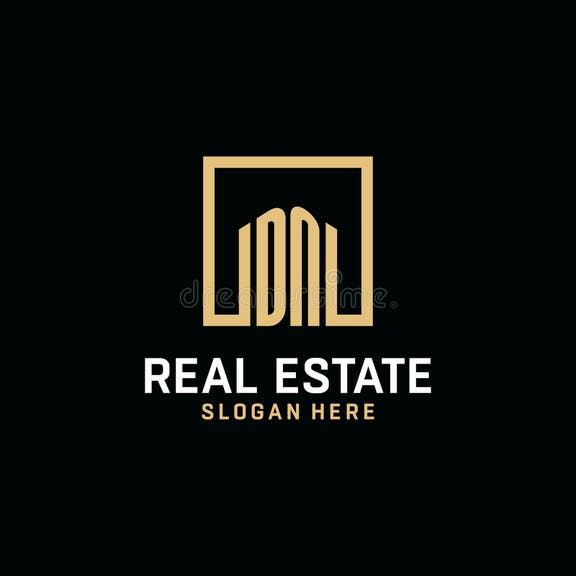 DN Initial Monogram Logo Design with Square Shape Design Ideas Stock ...