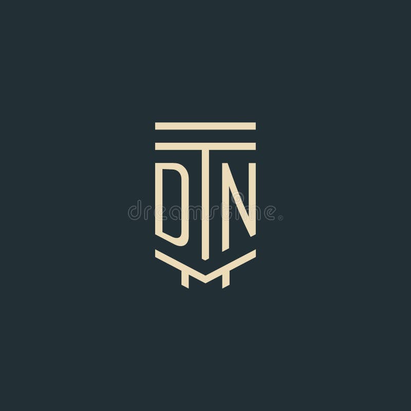 DN Initial Monogram with Simple Line Art Pillar Logo Designs Stock ...