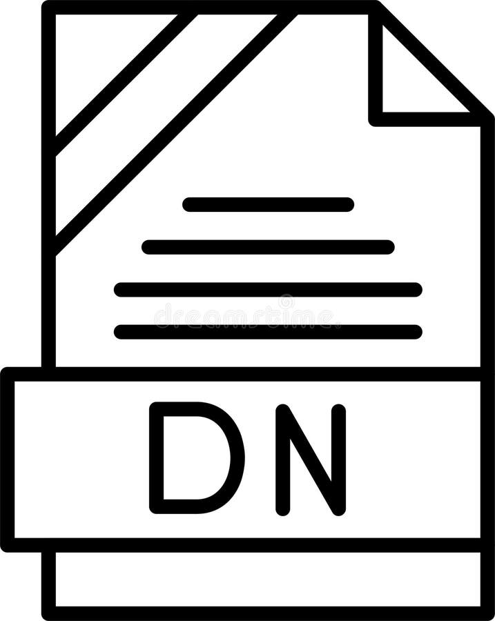 DN Outline Vector Icon stock vector. Illustration of extension - 388818371
