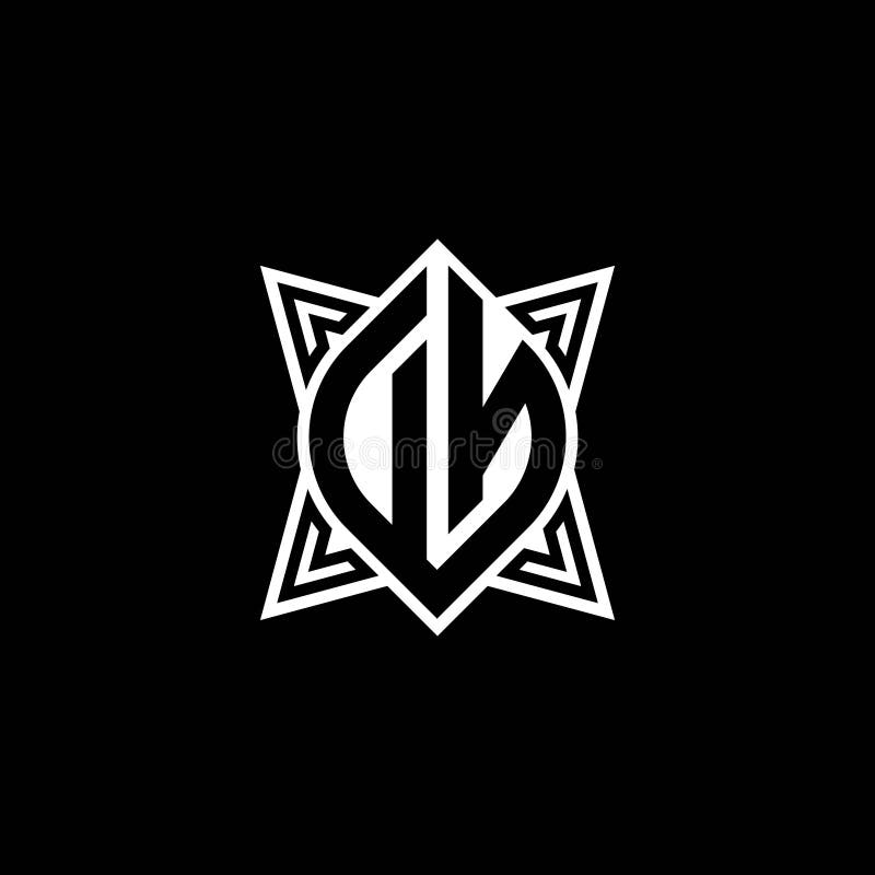 DN Monogram Letter Geometric Star Style Stock Vector - Illustration of ...