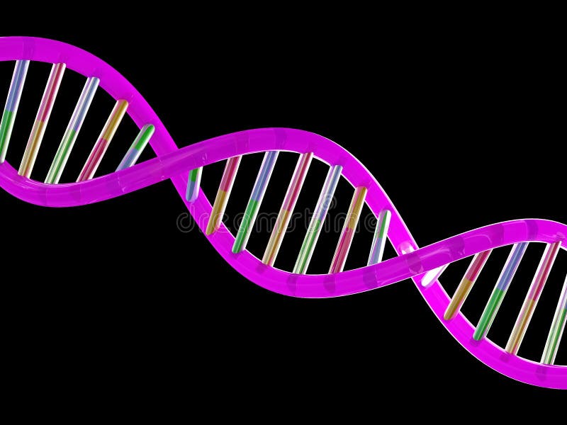 3d Abstract Green DNA Spiral with Reflection Stock Illustration ...