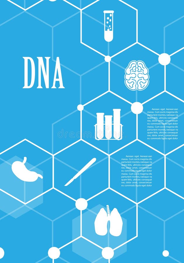 DNA Abstract Geometric Background, Layout in A4 Set Technology Brochure ...