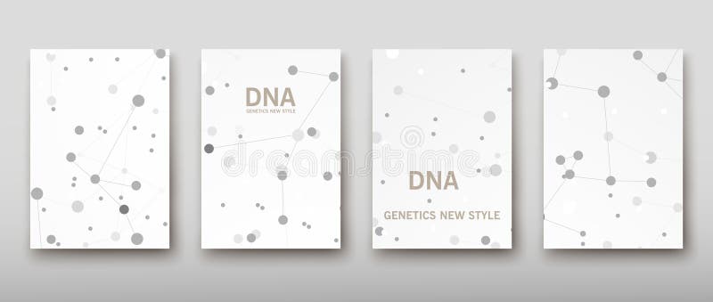 DNA Abstract Geometric Background, Layout in A4 Set Technology Brochure ...